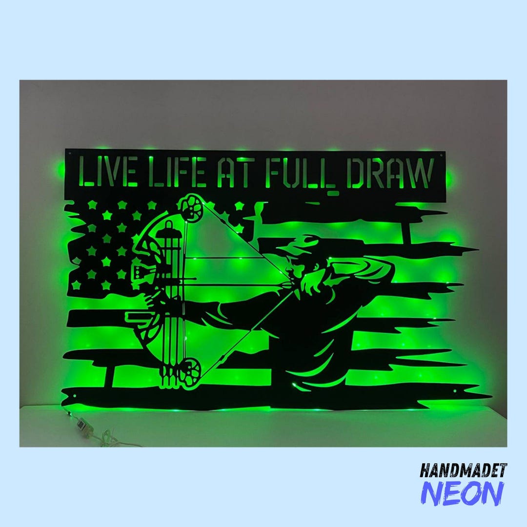 Personalized US Man Archery Metal Sign, Archery Metal Light, Archery ...