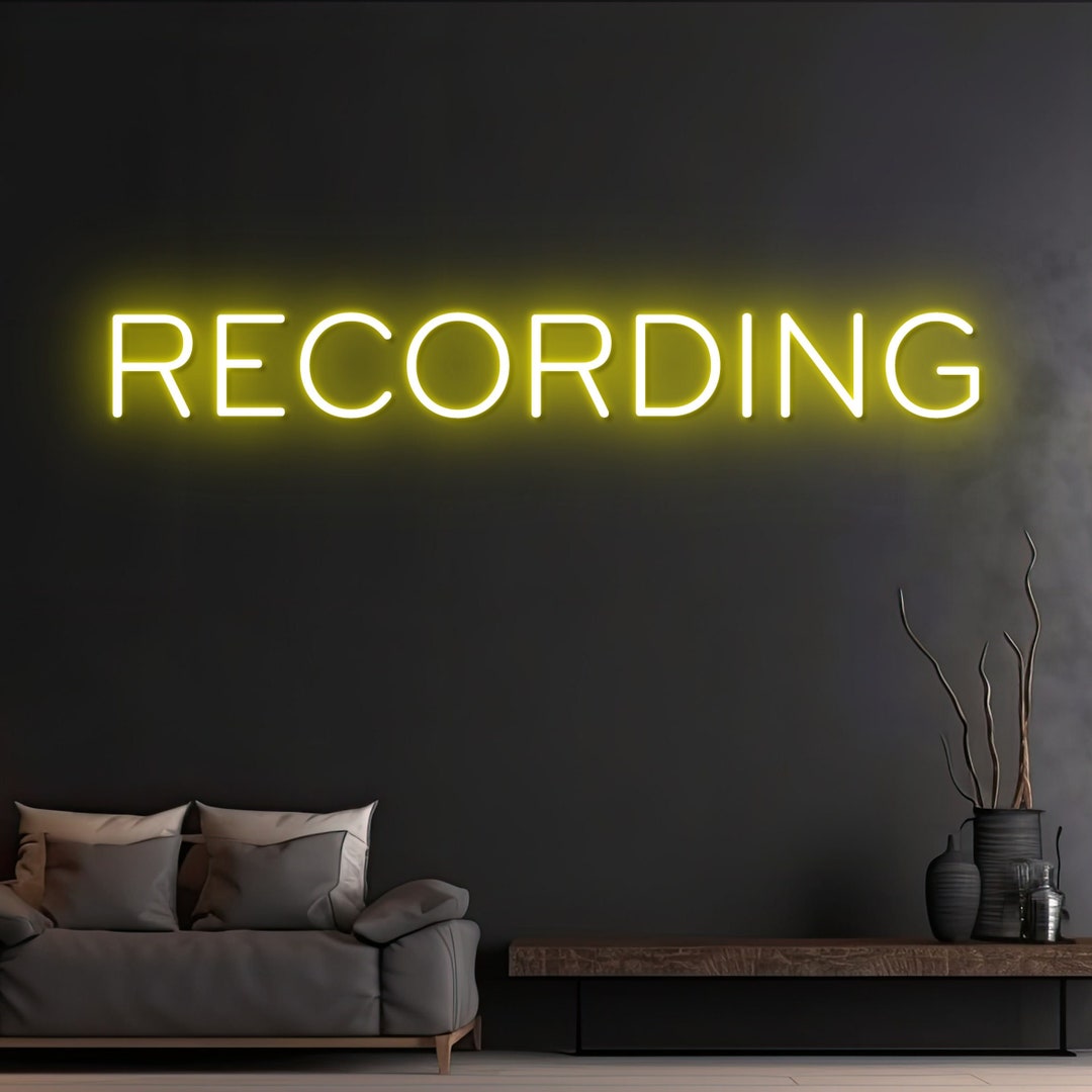 Custom Recording Neon Sign, Custom Quote Name LED Light, Record Studio ...