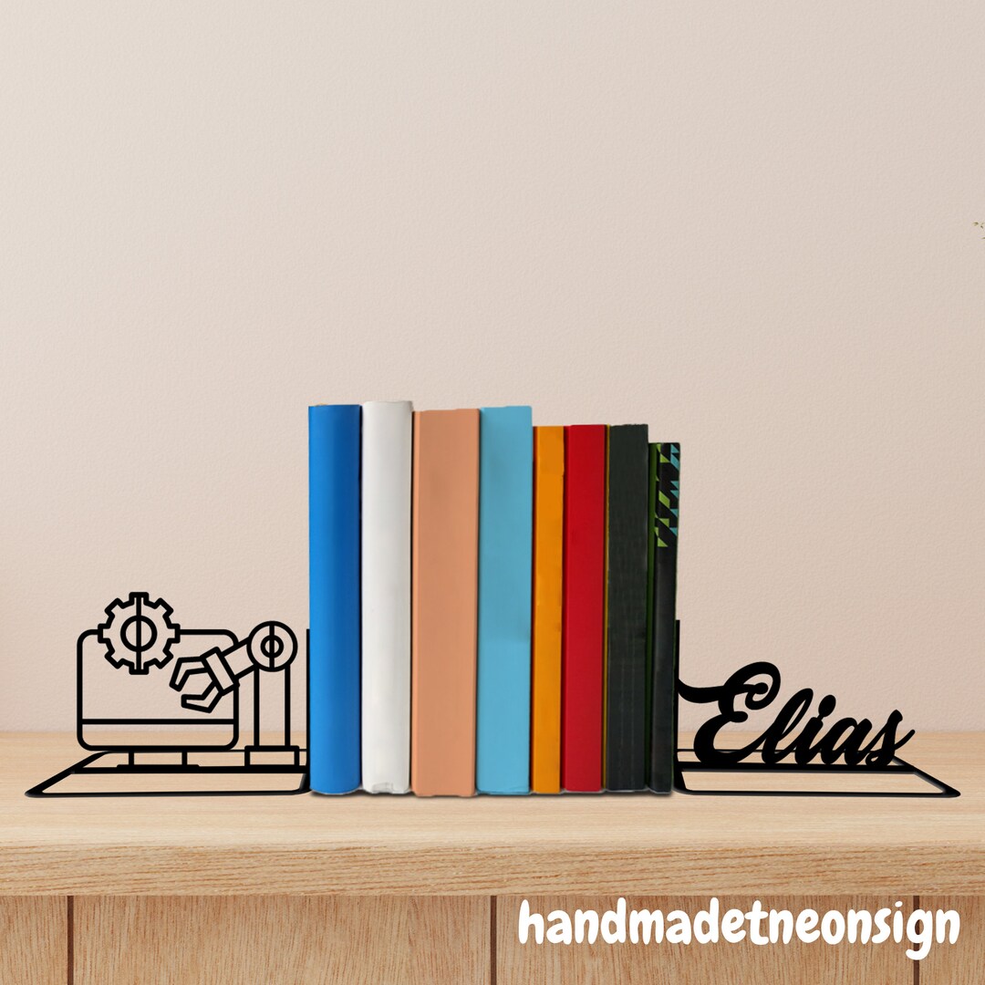 Custom Computer Science Metal Bookends Information Technology Name ...