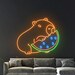 Capybara Eat Watermelon Neon Light, Capybara Eat Watermelon Led Light ...