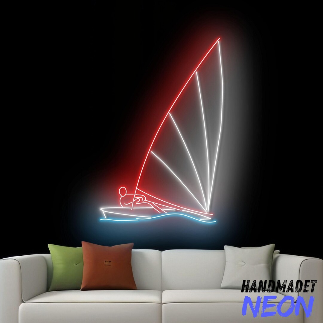 Fleet Racing Neon Sign, Sailing Led Sign, Sailboat Neon Light, Sailboat ...