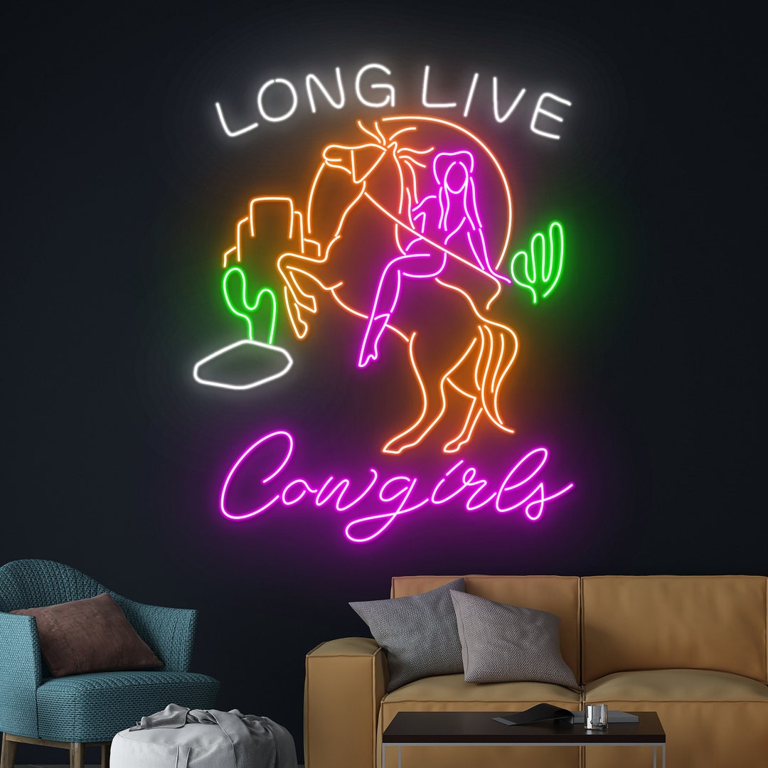 Long Live Cowgirls Neon Sign, Cowboy Girl Led Light, Cowboy Neon Light ...