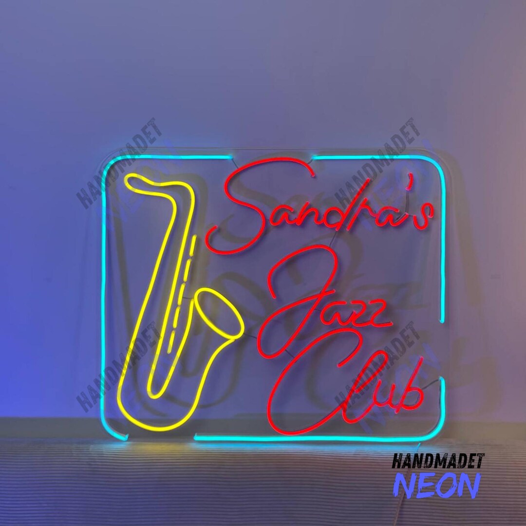 Jazz Club Saxophone Neon Sign, Saxophone Led Sign, Artist Neon Light ...