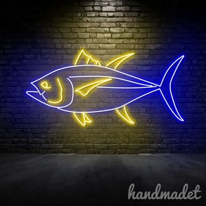 Tuna Fish Neon Sign, Tuna Fish Led Sign, Tuna Fish Led Light, Fish Neon ...