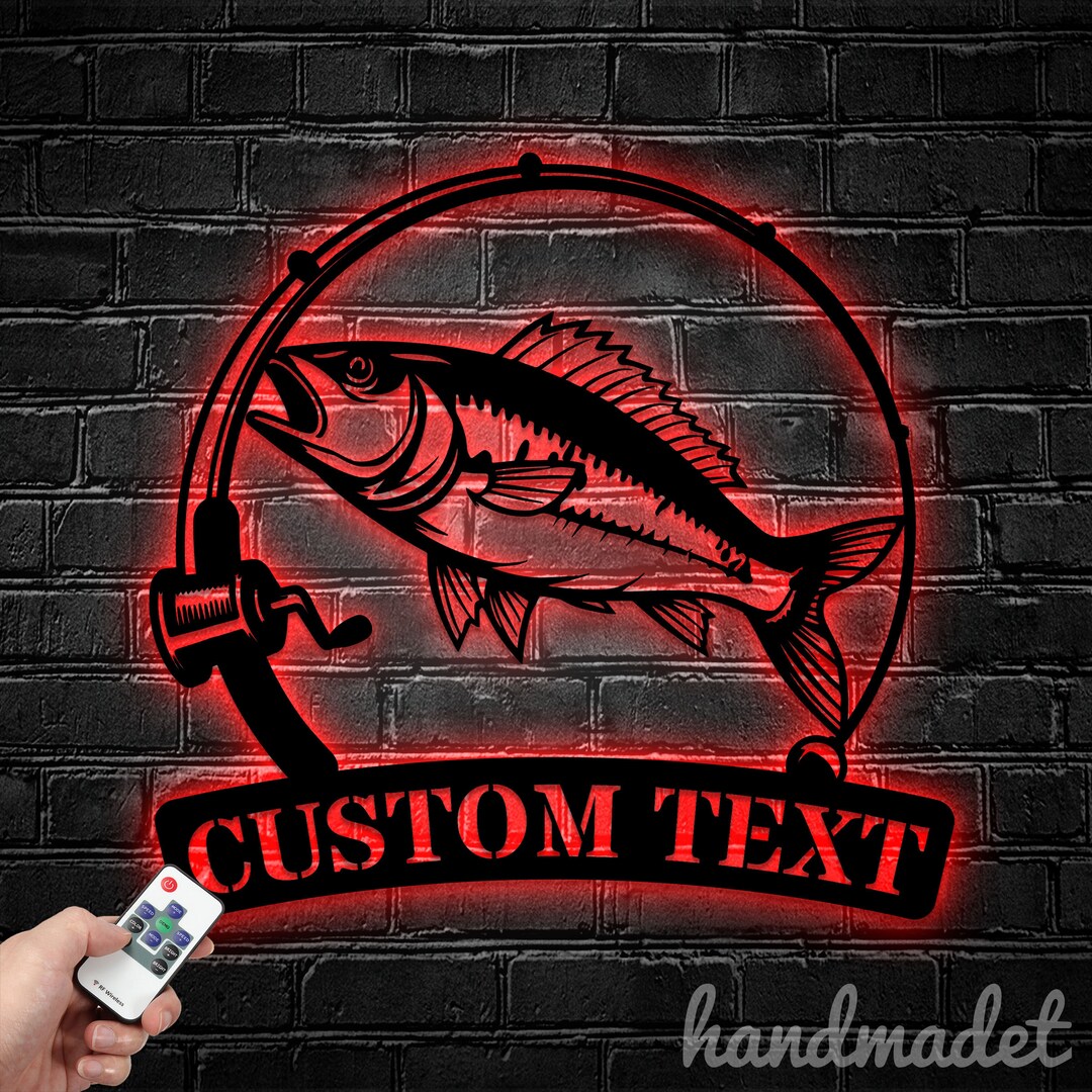 Personalized Mullet Fish Metal Wall Sign, Fish Metal Wall Light, Custom ...