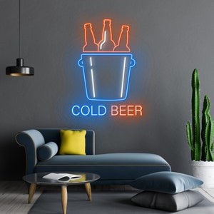 Cold Beer Neon Sign, Cold Beer Led Sign, Custom Neon Sign, Beer Neon ...