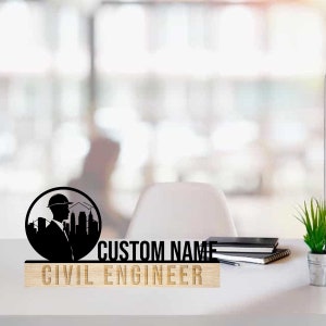 Custom Civil Engineer Desk Name Plate, Civil Engineer Metal Nameplate ...