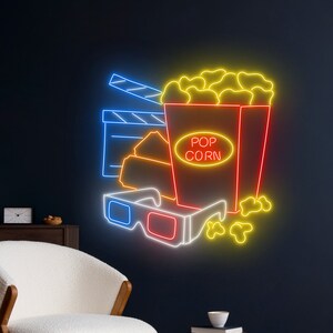 Movie Time Neon Light, Cinema Neon Sign, Movie Theater Led Light ...