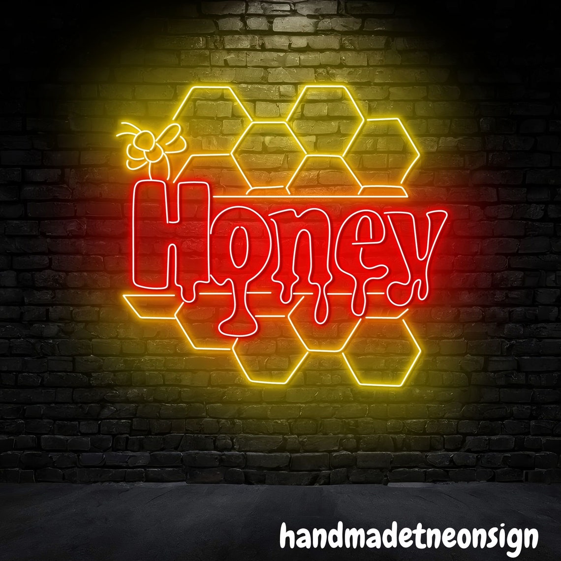 Honey Bee Neon Sign, Honey Bee Led Sign, Bee Hive Led Light, Bee Hive ...