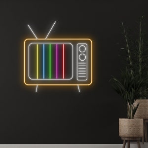 Retro TV Neon Sign, Retro Television Device Led Sign, Old TV Led Light ...
