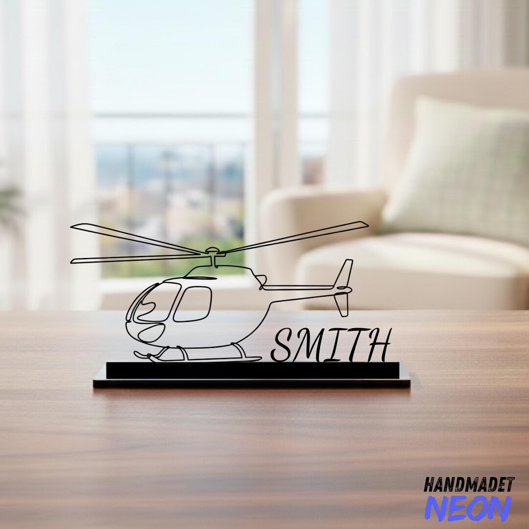 Helicopter Table Decor: Pilot Desk Name Plate, Aviation Office Sign - Etsy