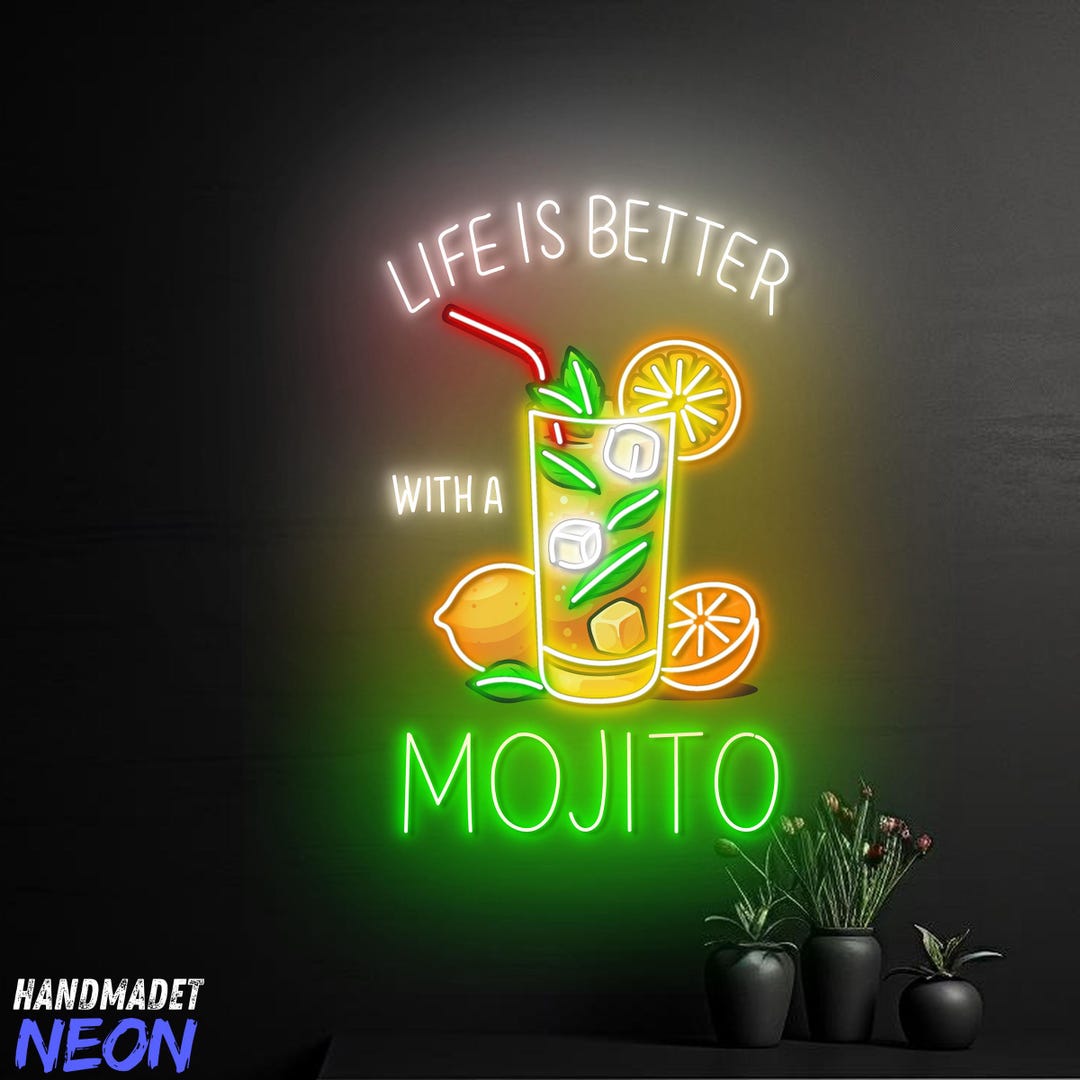 Mojito Neon Sign for Bar Wall Decor, Mojito Led Light, Custom Neon Sign ...