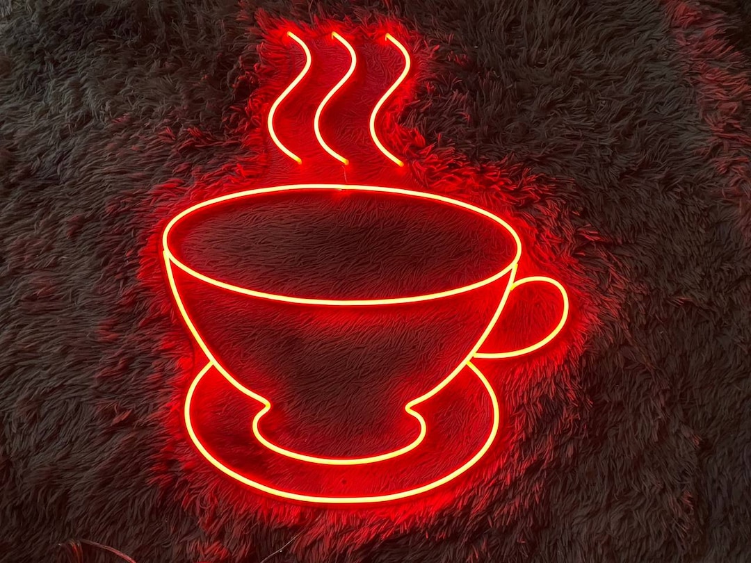 Hot Coffee Cup Neon Sign, Coffee Neon Sign, Cafe Neon Sign, Coffee Led ...