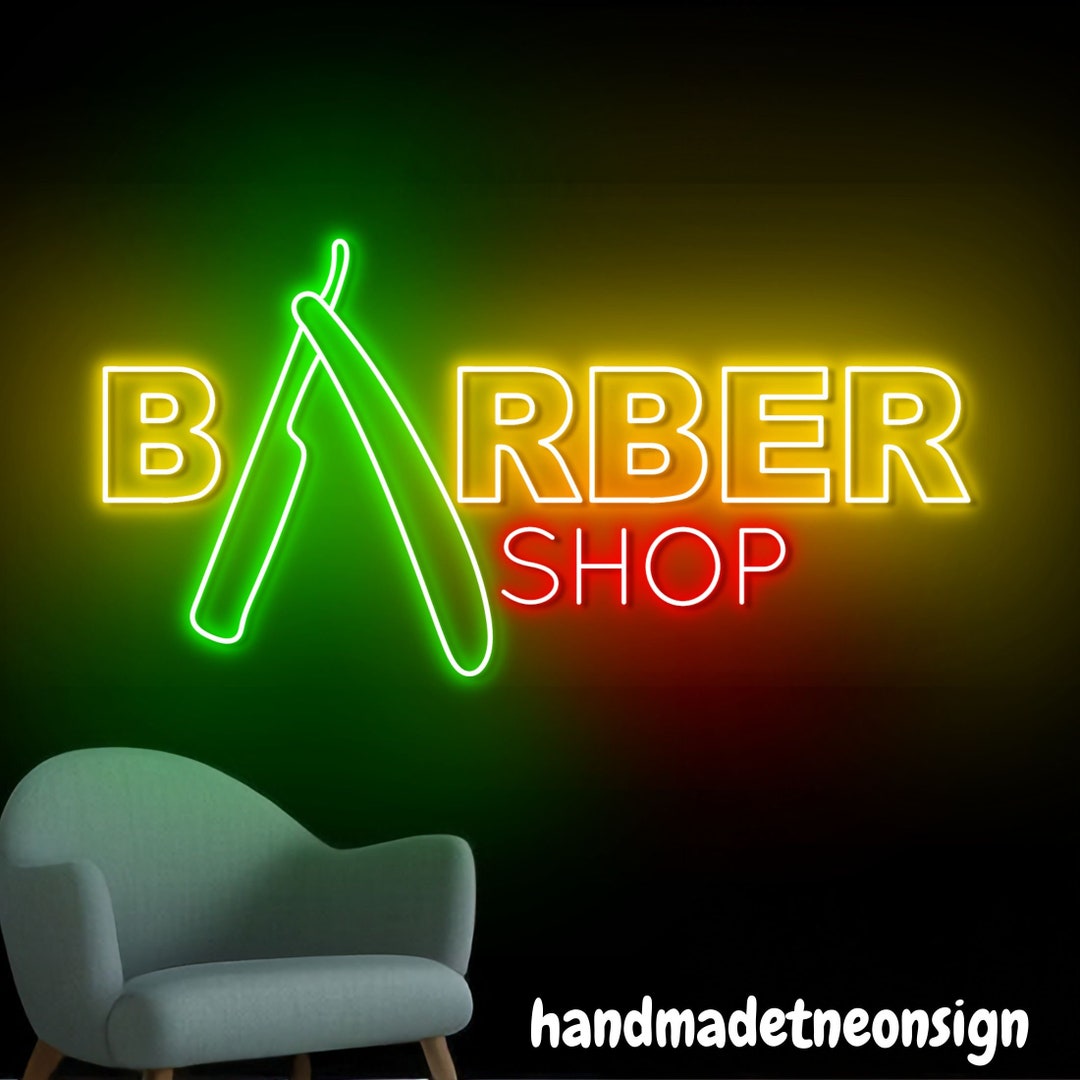 Barber Neon Sign, Barber Shop Led Sign, Barber Neon Light, Barber Led ...