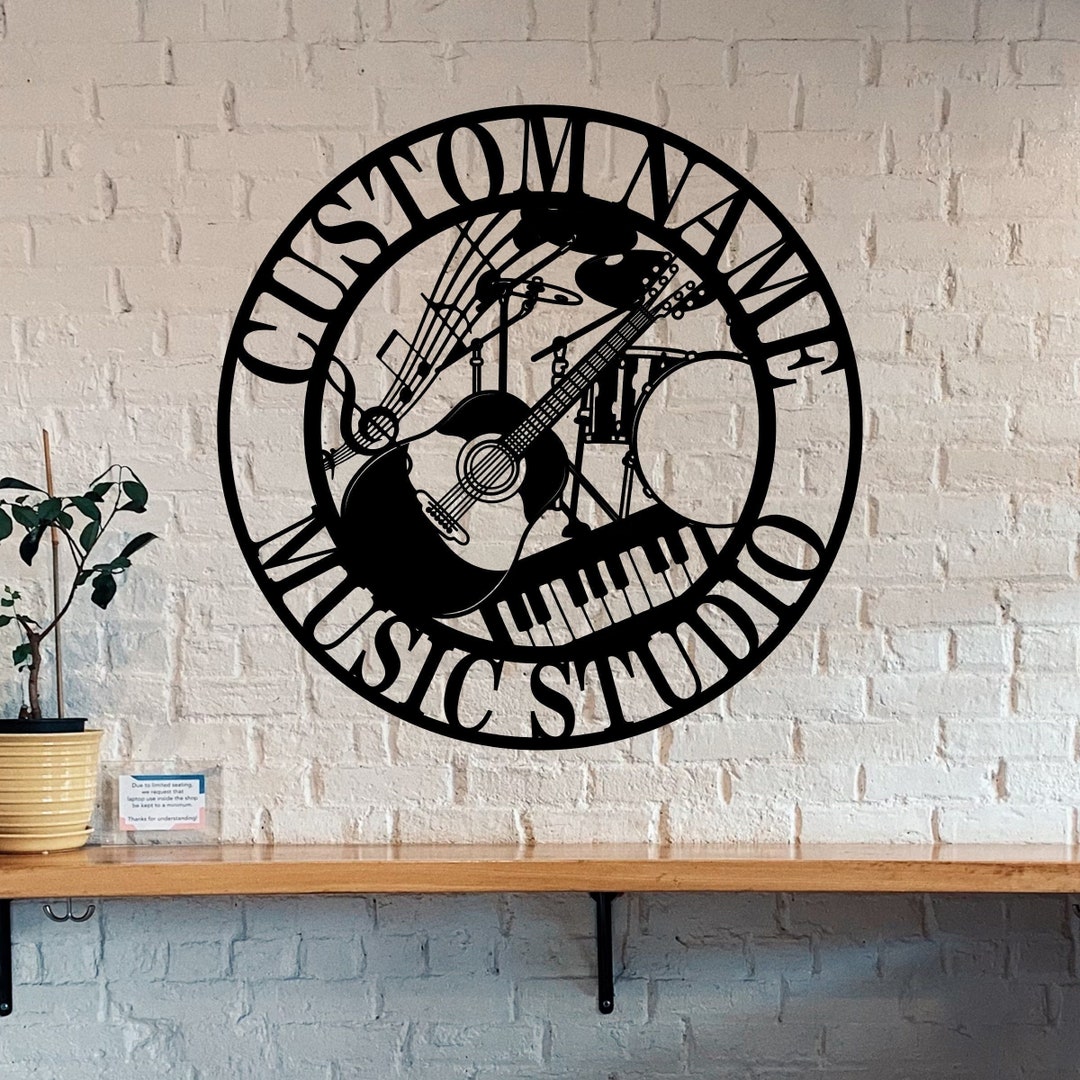 Personalized Music Notes Metal Wall Art LED Light, Musical Instrument ...