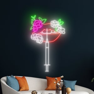 Botox Neon Sign, Botox Filler Led Sign, Lips Girl Flower Led Lights ...