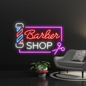 Barber Shop Led Sign, Barber Shop Neon Sign, Wall Decor, Barber Shop ...