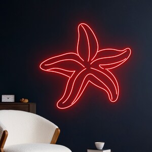 Starfish Neon Sign, Sea Star Led Sign, Star Fish Neon Light, Marine ...