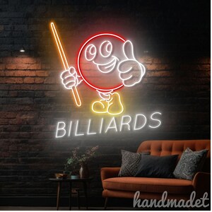 Billiards Gives A Thumbs up Neon Sign, Billiard Ball Led Sign, Funny ...