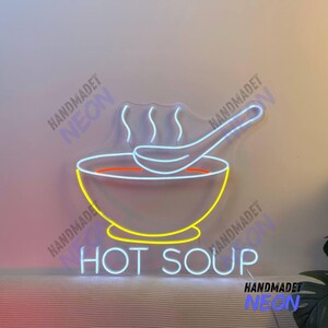 Hot Soup Neon Sign, Hot Soup Led Sign, Soup Neon Light, Food Shop Led ...