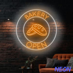 Bakery Open Neon Sign, Bread Bakery Led Sign, Bread Neon Light, Bakery ...