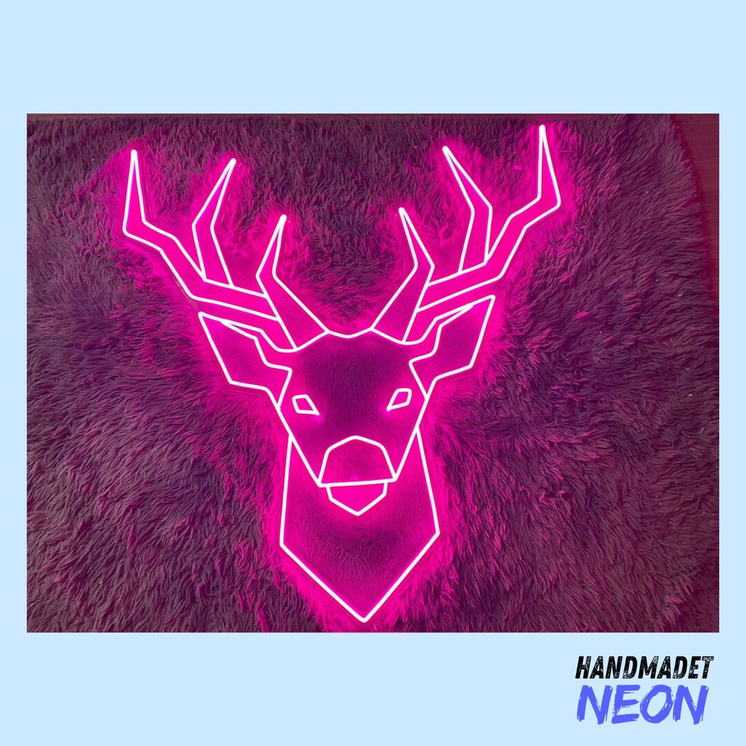 Deer Neon Sign, Deer Head Led Sign, Deer Horn Led Light, Deer Animal ...