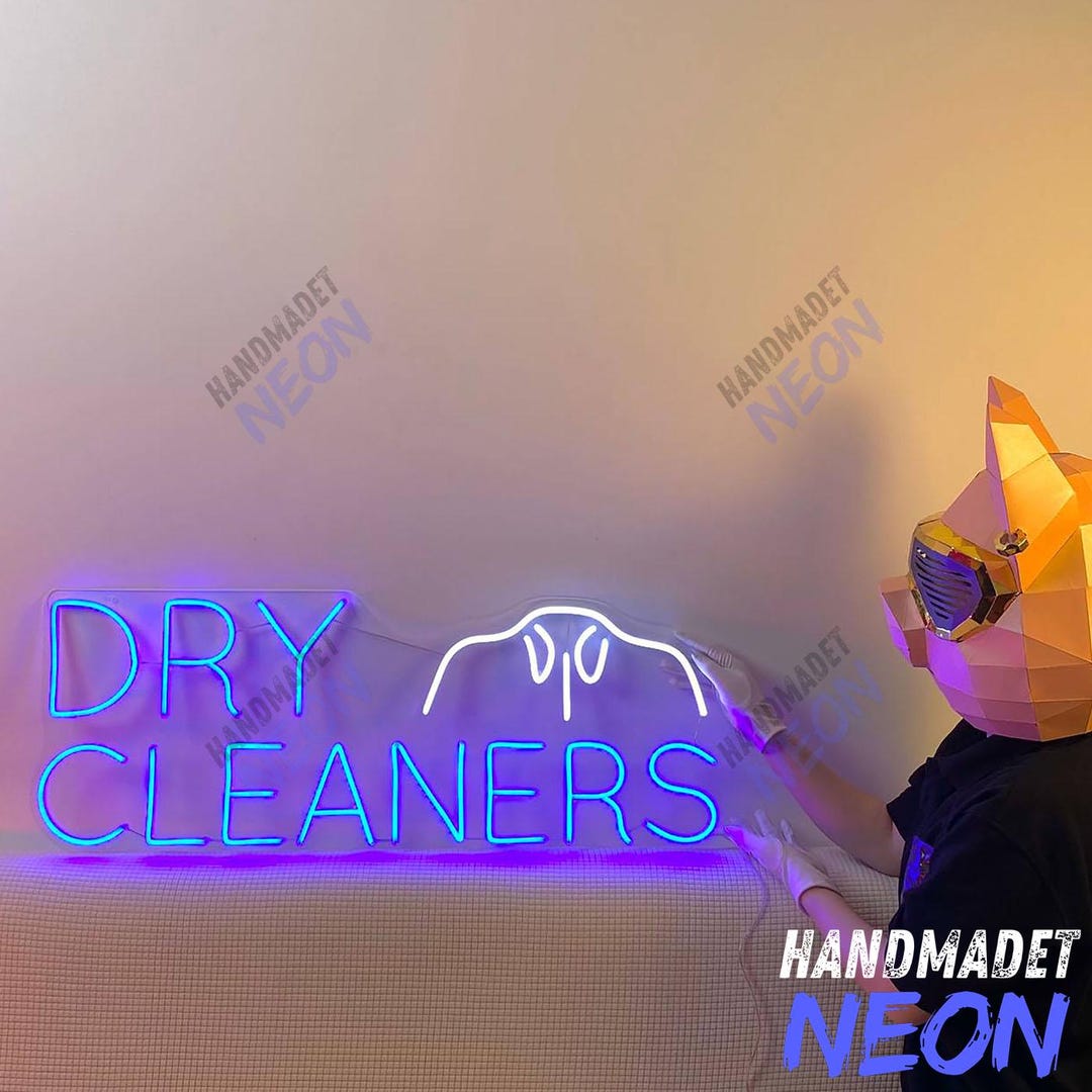 Dry Cleaning Neon Sign: Custom LED Wall Decor for Laundry Shop - Etsy