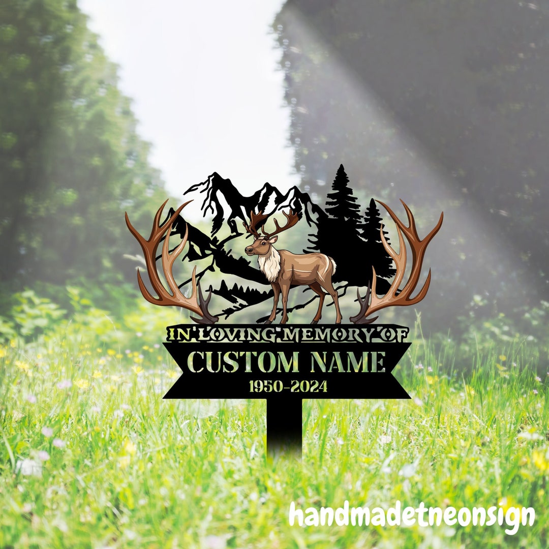 Custom Deer Memorial Stake, Deer Hunting Metal Stakes Sign, Deer Grave ...