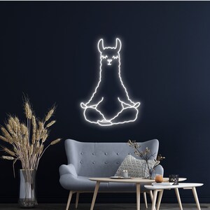 Alpaca Doing Yoga Pose Neon Sign, Alpaca Led Signs, Alpaca Led Lights ...