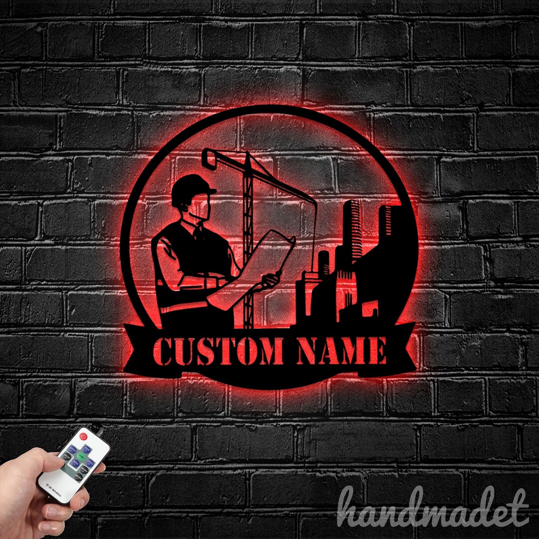 Personalized Architect Metal Wall Sign, Architecture Metal Wall Light ...