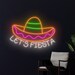 Let's Fiesta Neon Sign, Fiesta Neon Light, Fiesta Led Light, Mexican ...
