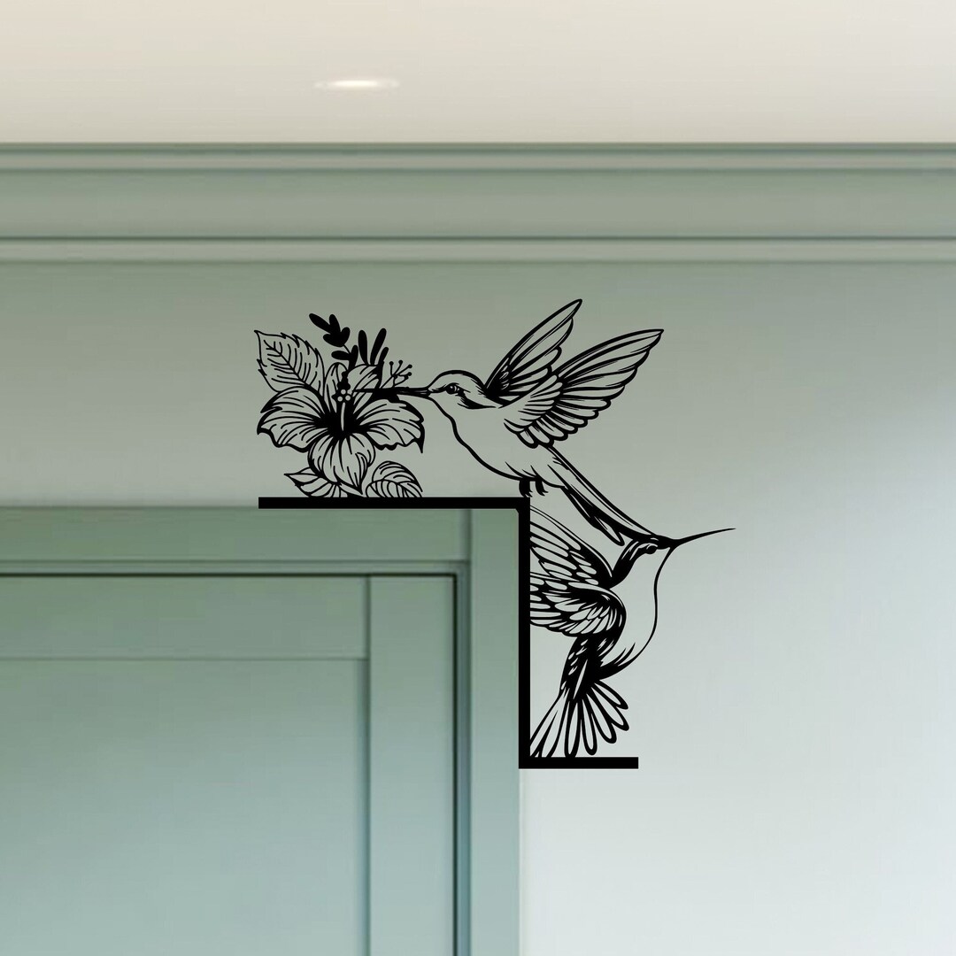 Personalized Hummingbirds Door Corner Metal Wall Art, Hummingbird Metal ...