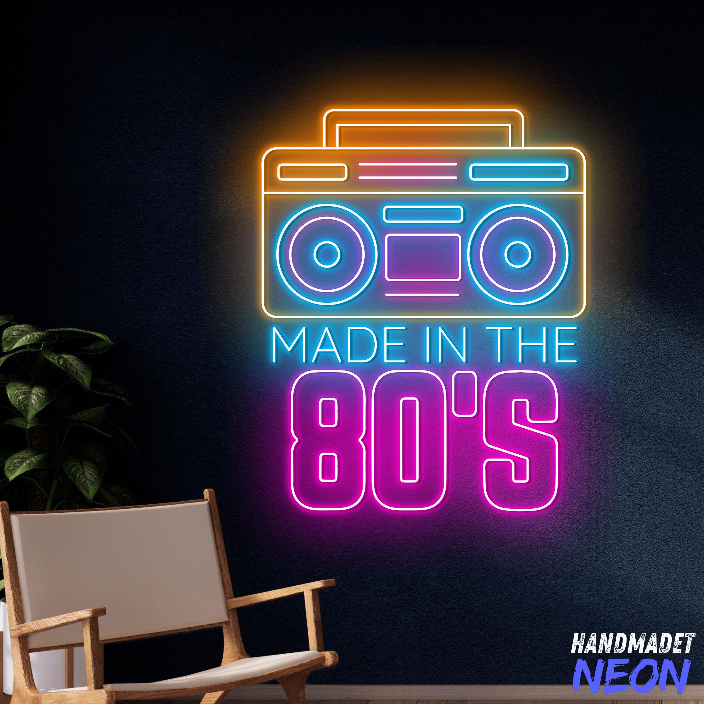 Retro 80s Radio Neon Sign: LED Wall Art Decor - Etsy