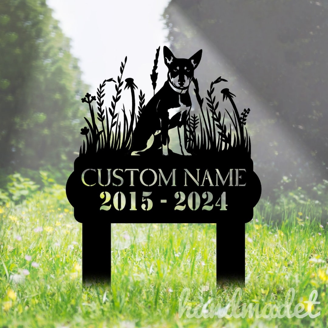Custom Working Kelpie Dog Memorial Stake, Working Kelpie Stake Metal ...