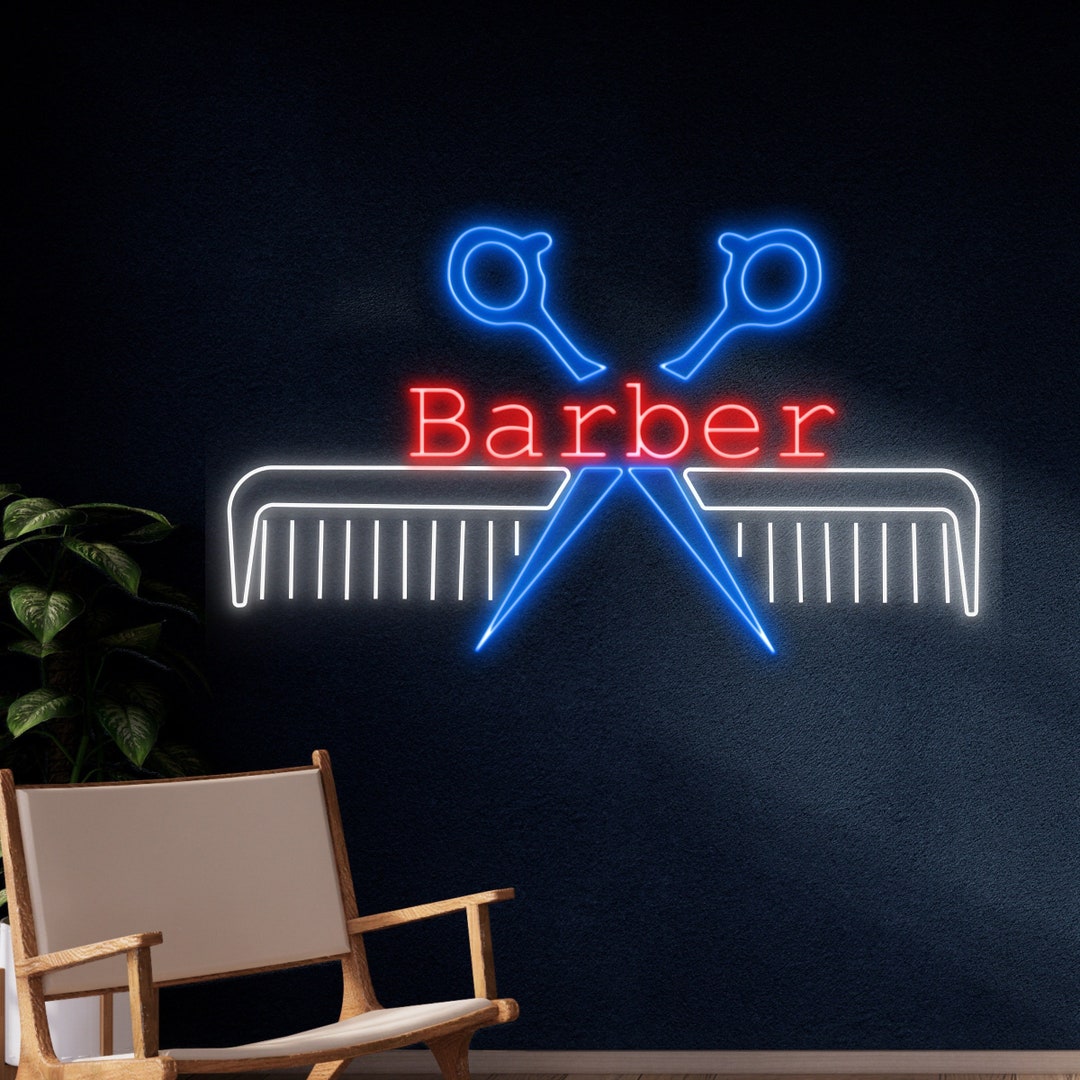 Custom Barber Shop Led Sign, Barber Shop Neon Sign, Barber Led Light ...