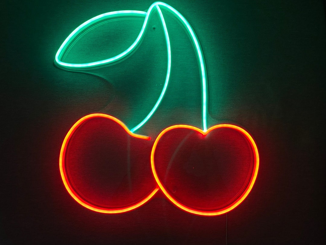 Cherry Led Sign, Cherry Led Sign, Wall Decor, Bar Neon Sig, Custom Neon ...