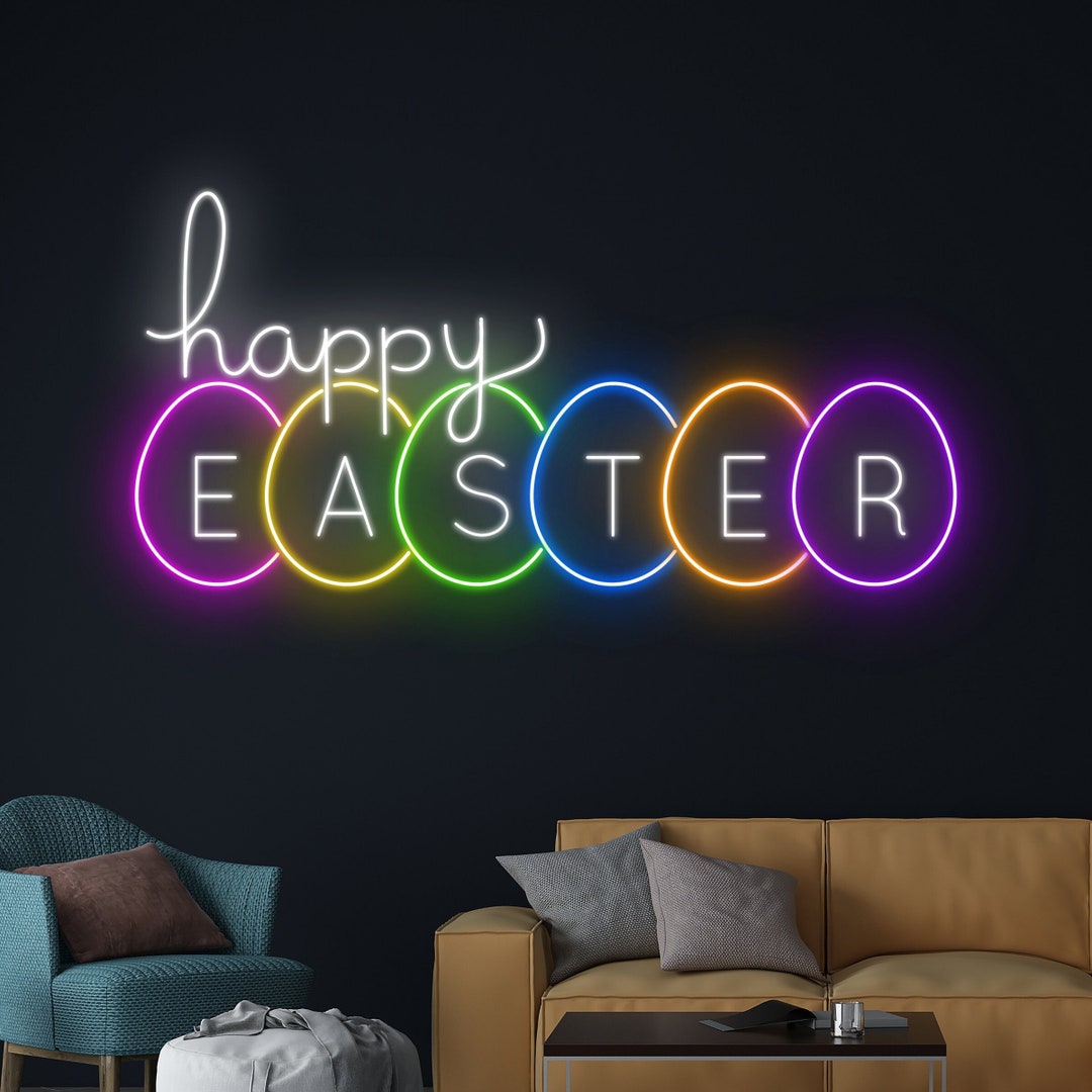 Happy Easter Neon Sign, Happy Easter Led Sign, Easter Neon Light ...