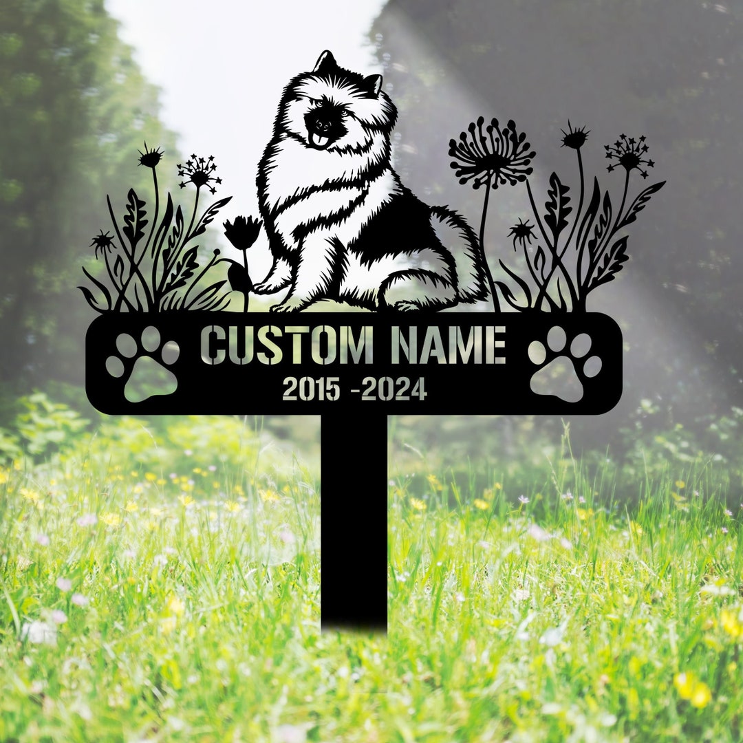 Custom Keeshond Dog Memorial Stake, Dog Stake Metal Sign, Personalized ...