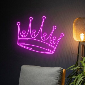 Crown Neon Sign, King Crown Led Sign, Queen Crown Led Light, Royal ...