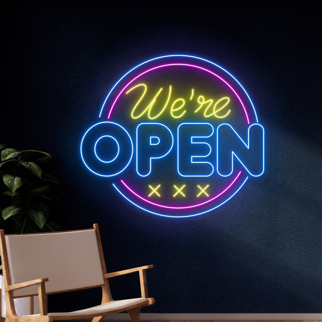 We Are Open Led Sign, We Are Open Neon Sign, Open Led Light, Custom ...