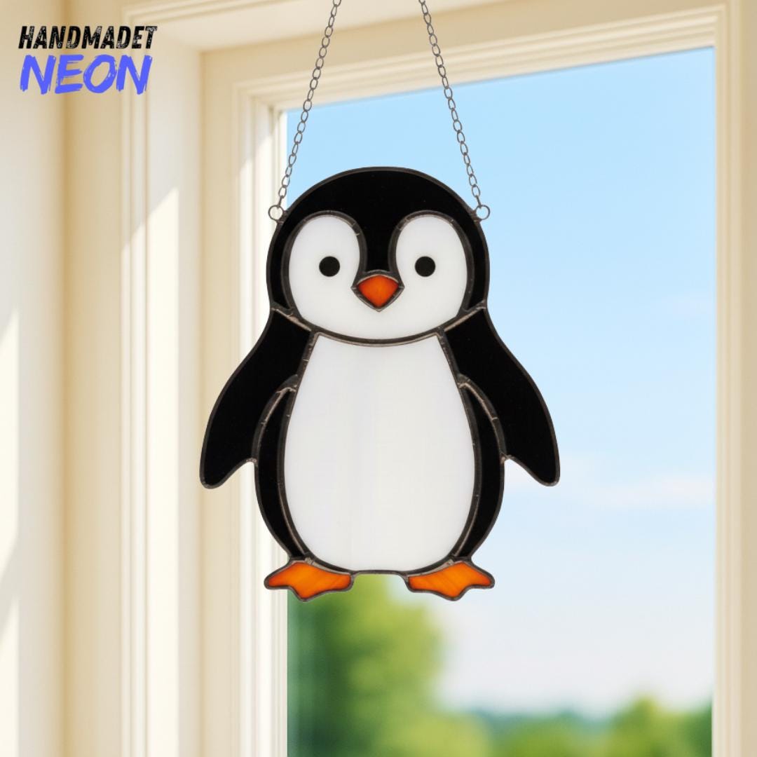 Penguin Stained Glass Suncatcher: Penguin Window Hanging, Animal ...