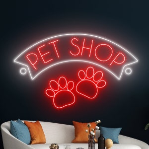 Pet Shop Neon Sign, Pet Shop Open Led Sign, Custom Neon Sign, Pet Store ...