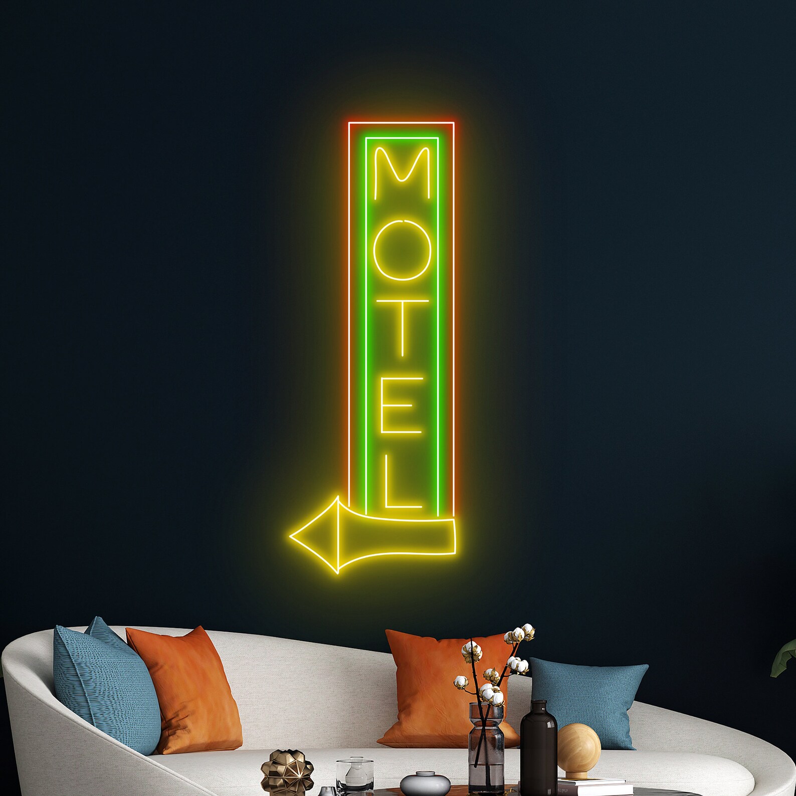 Motel Led Neon Sign, Motel Led Light Sign, Man Cave Neon Sign, Arrow ...