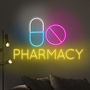 Pharmacy Neon Wall Sign, Medicine Led Wall Light, Medical Led Wall Sign ...