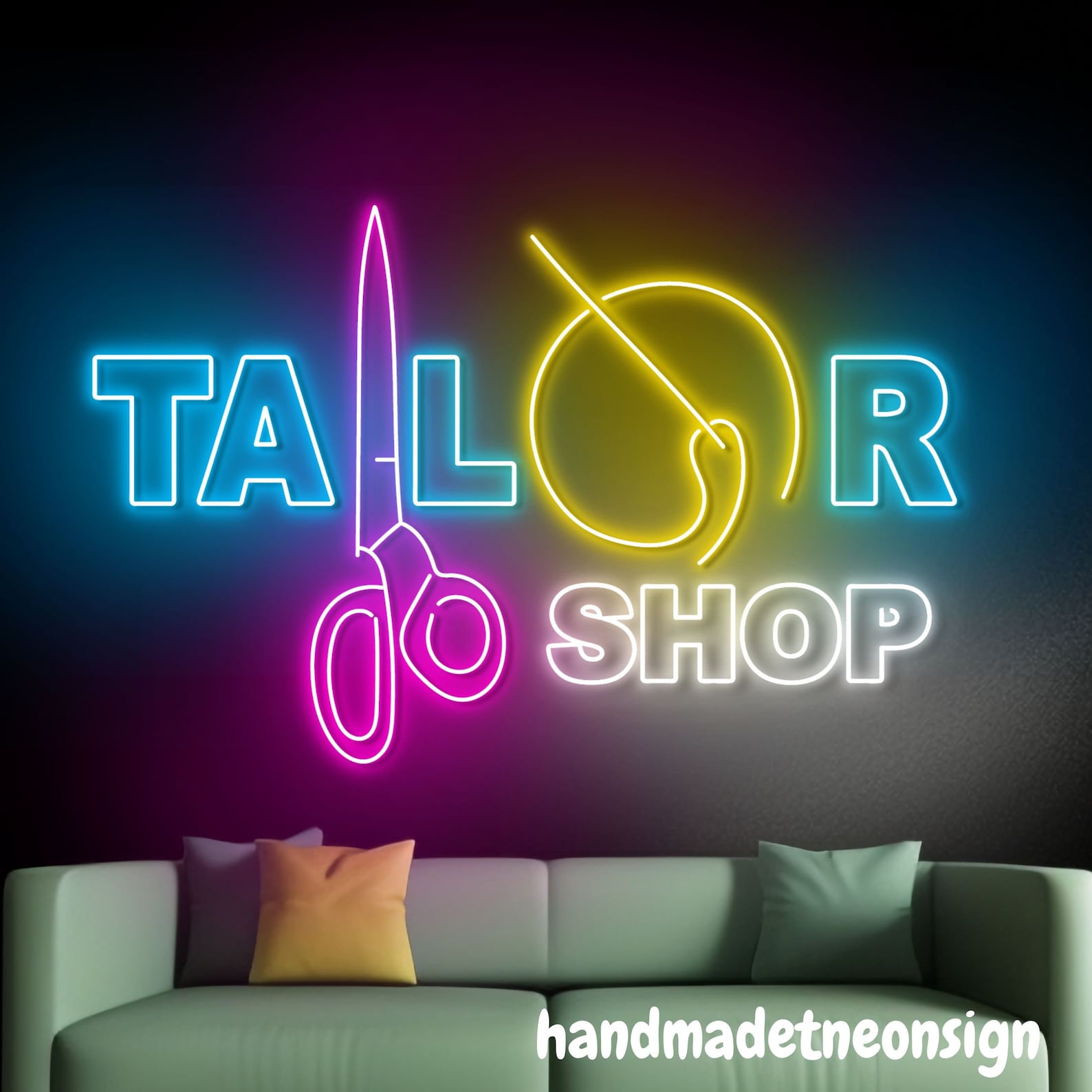 Tailor Shop Neon Sign, Scissors Led Sign, Tailor Led Light, Clothes ...