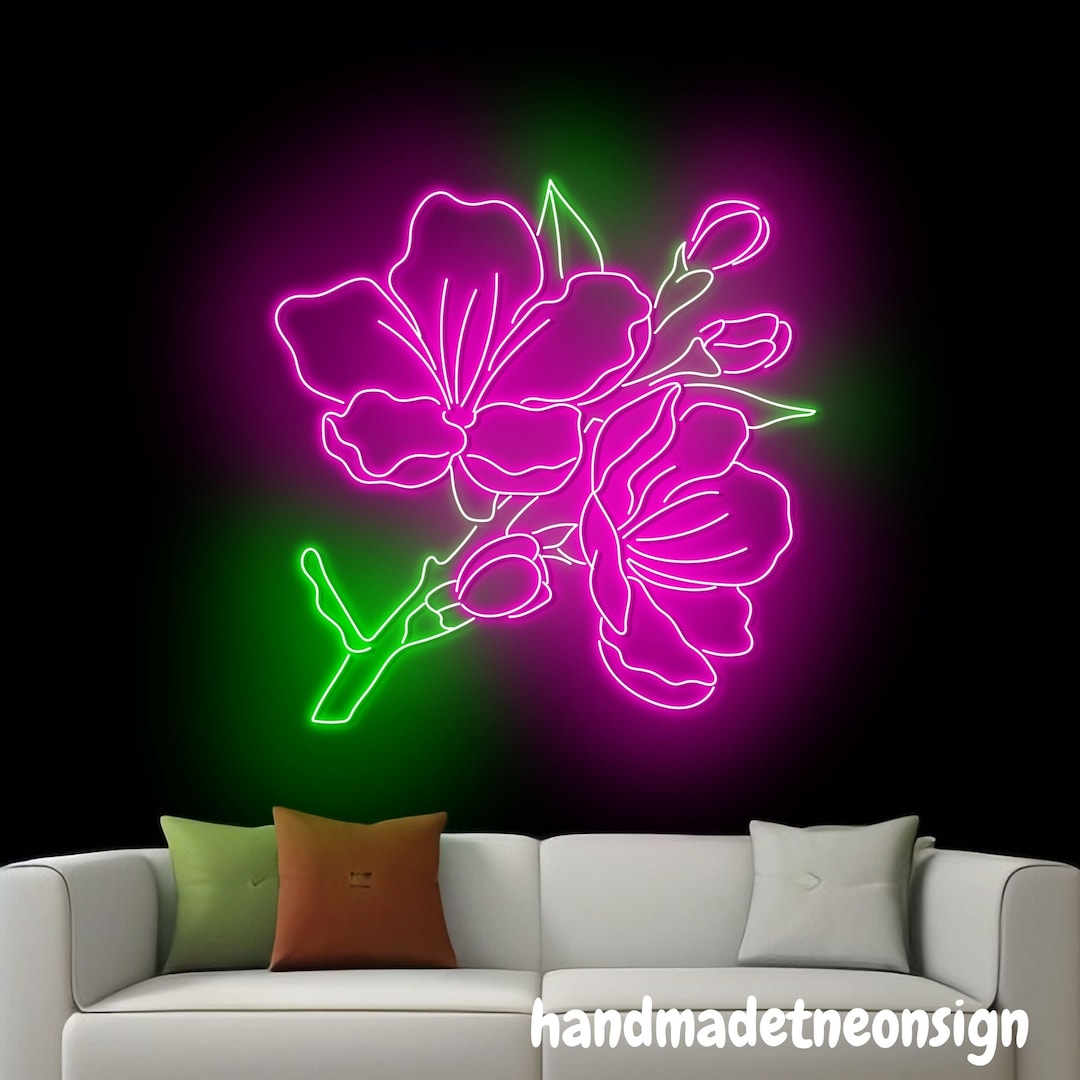 Cherry Blossom Neon Sign, Japanese Flower Led Sign, Cherry Blossom Neon ...