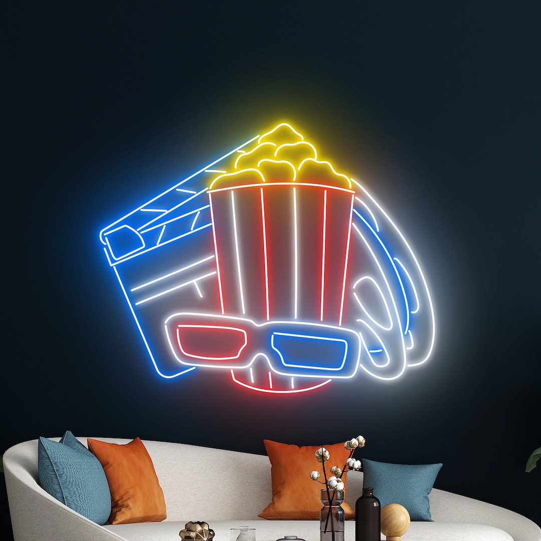 Cinema Neon Sign, Movie Time Neon Light, Movie Theater Led Light ...