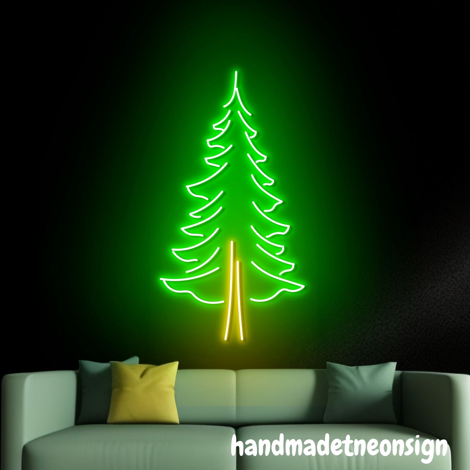 Pine Tree Neon Sign, Pine Tree Led Sign, Christmas Tree Neon Light ...