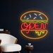 Burger Open Neon Sign, Burger Neon Led Sign, Open Burger Led Light ...