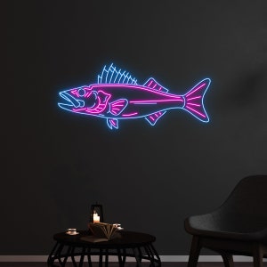 Walleye Fish Led Sign, Walleye Fish Neon Sign, Fish Led Light, Fish ...